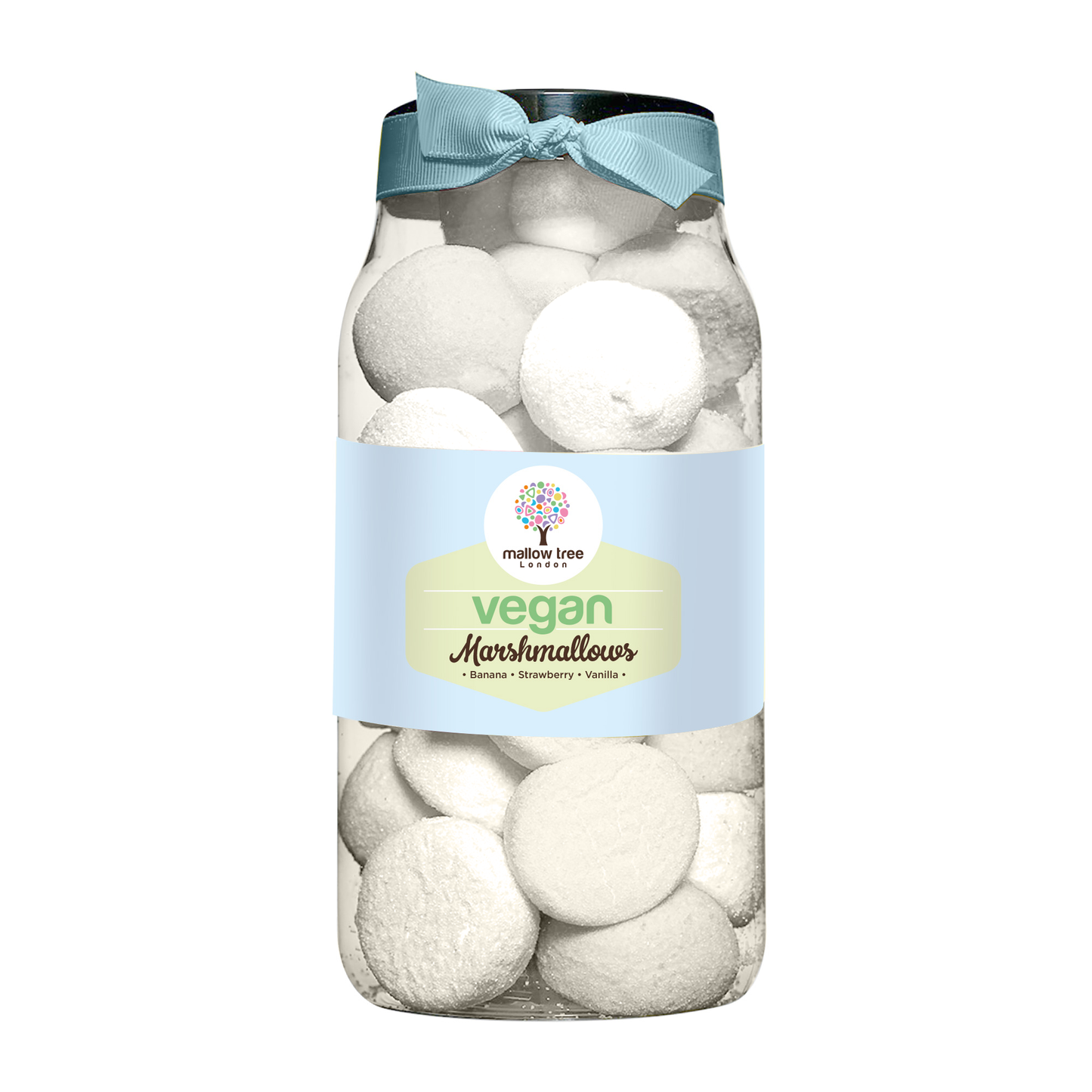 Vegan Assorted Flavours Marshmallow Balls Ribbon T Jar 250 G